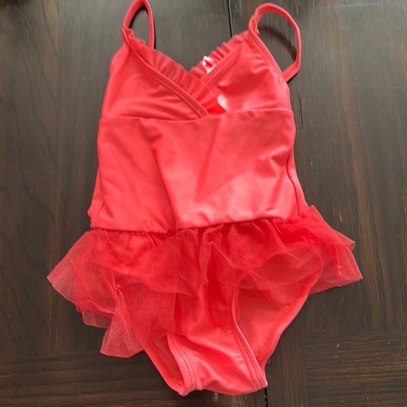 2CB Real | Swim | Girls Hot Pink One Piece Swimsuit With Tulle Details ...